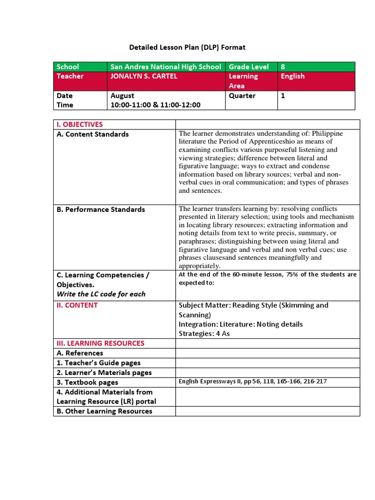 Detailed English Lesson on Reading Styles | PDF