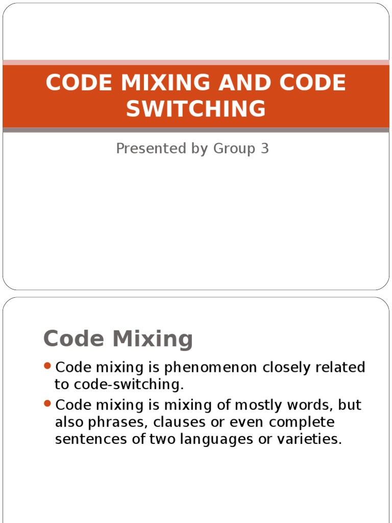 Code Mixing and Code Switching | PDF