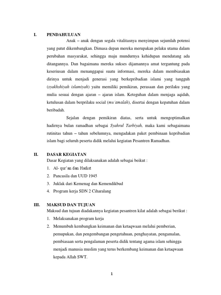 Program Kegiatan Ramadhan | PDF