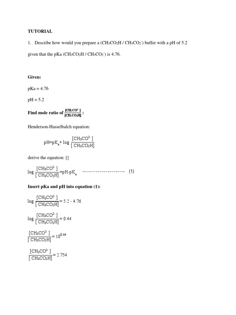 TUTORIAL Exp 1 Biochem | Download Free PDF | Buffer Solution | Ph
