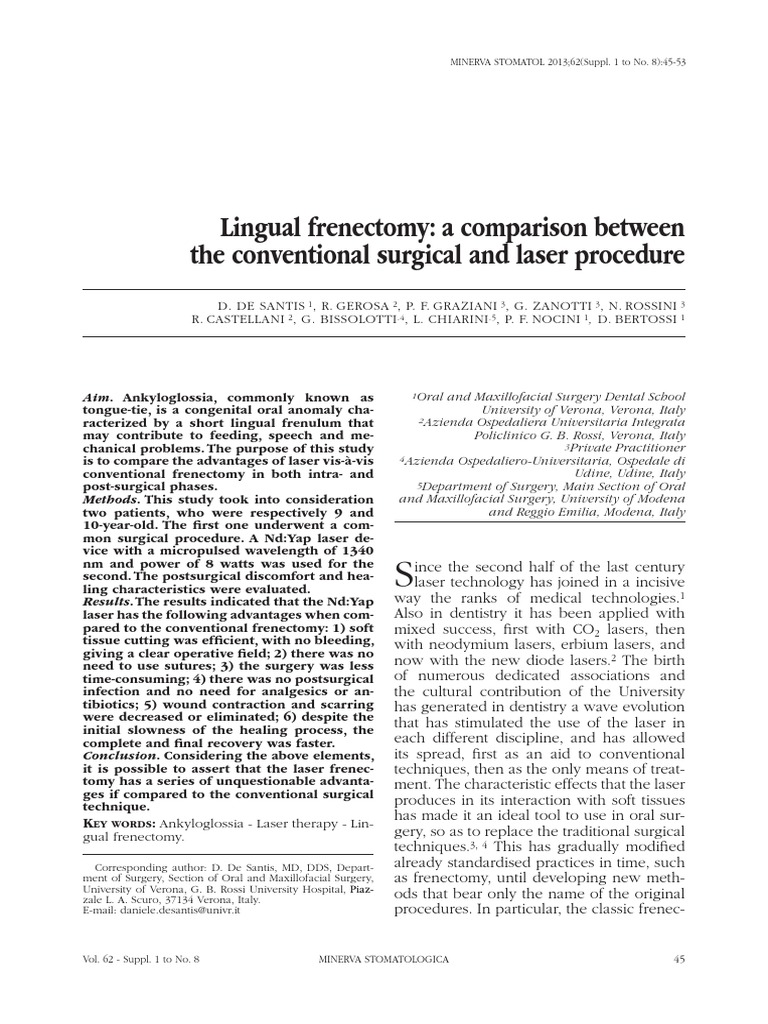2013 Laser Frenectomy | PDF | Tongue | Surgery