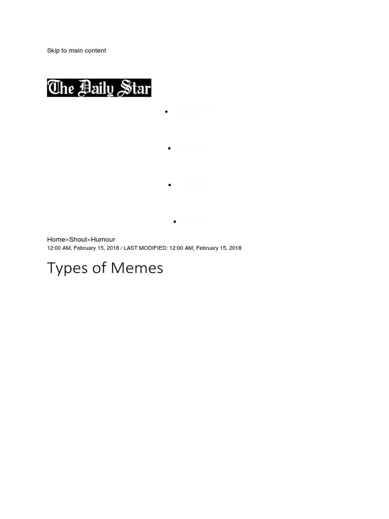 Types of Memes: Skip To Main Content | PDF | Self-Improvement
