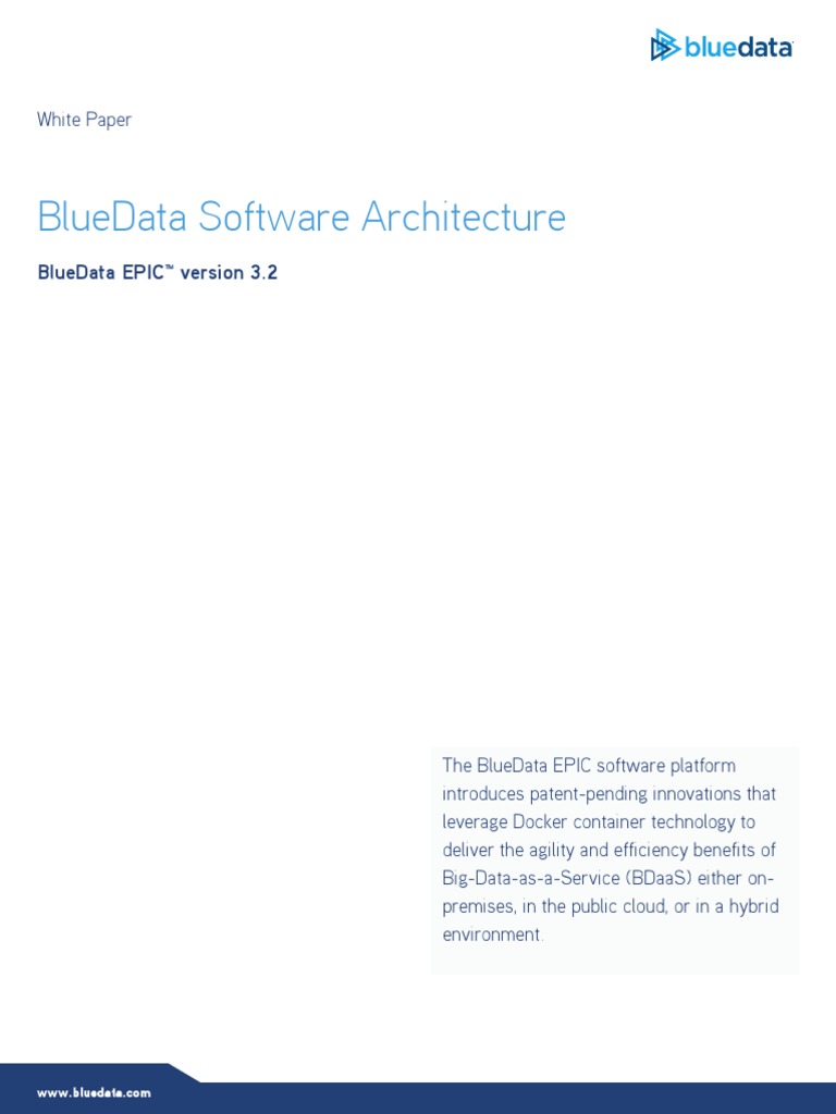 BlueData EPIC Software Architecture Technical White Paper | PDF | Apache Hadoop | Computer Cluster