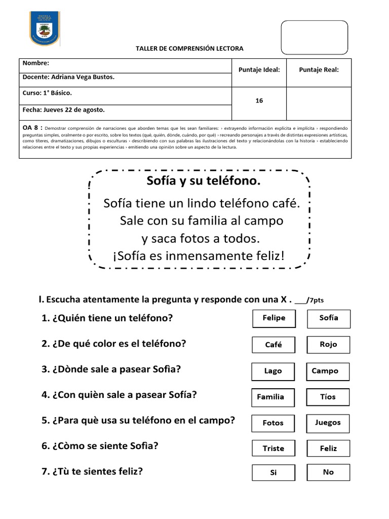 Comprensión Lectora - Letra F | PDF | Comprensión lectora