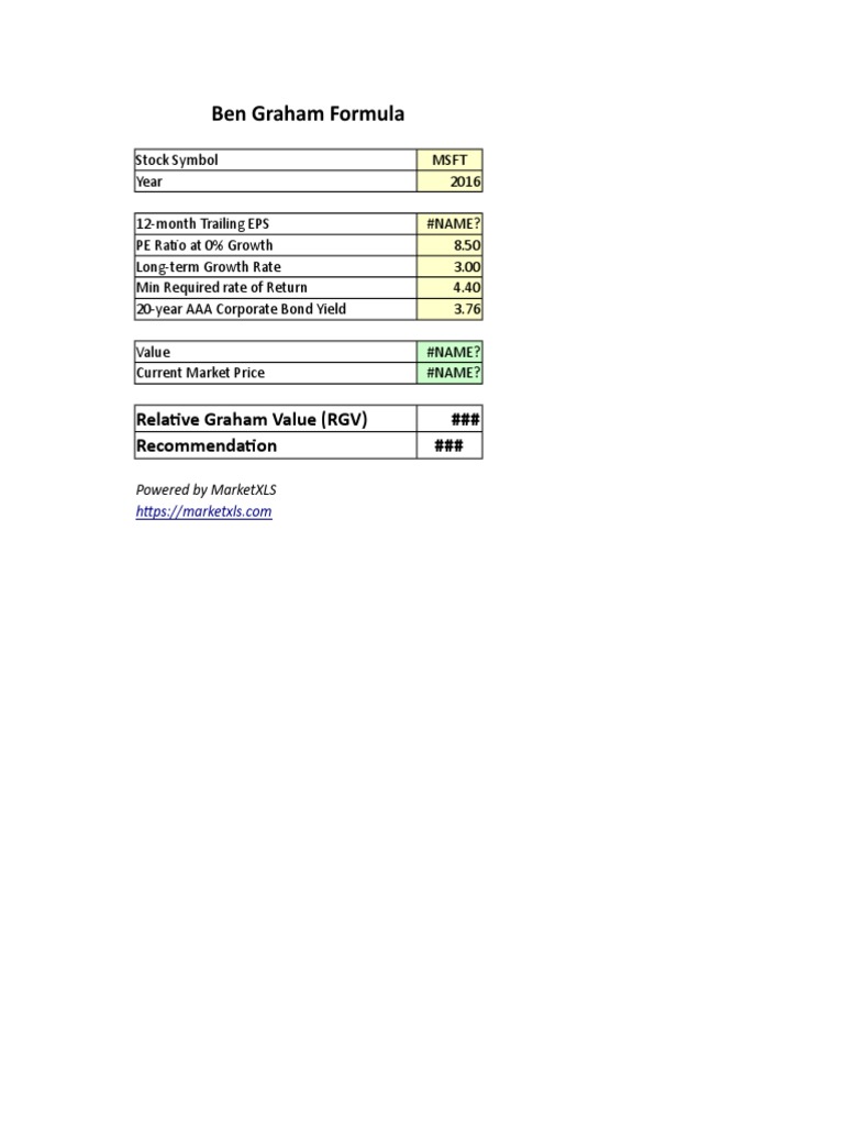 Ben Graham Formula | PDF