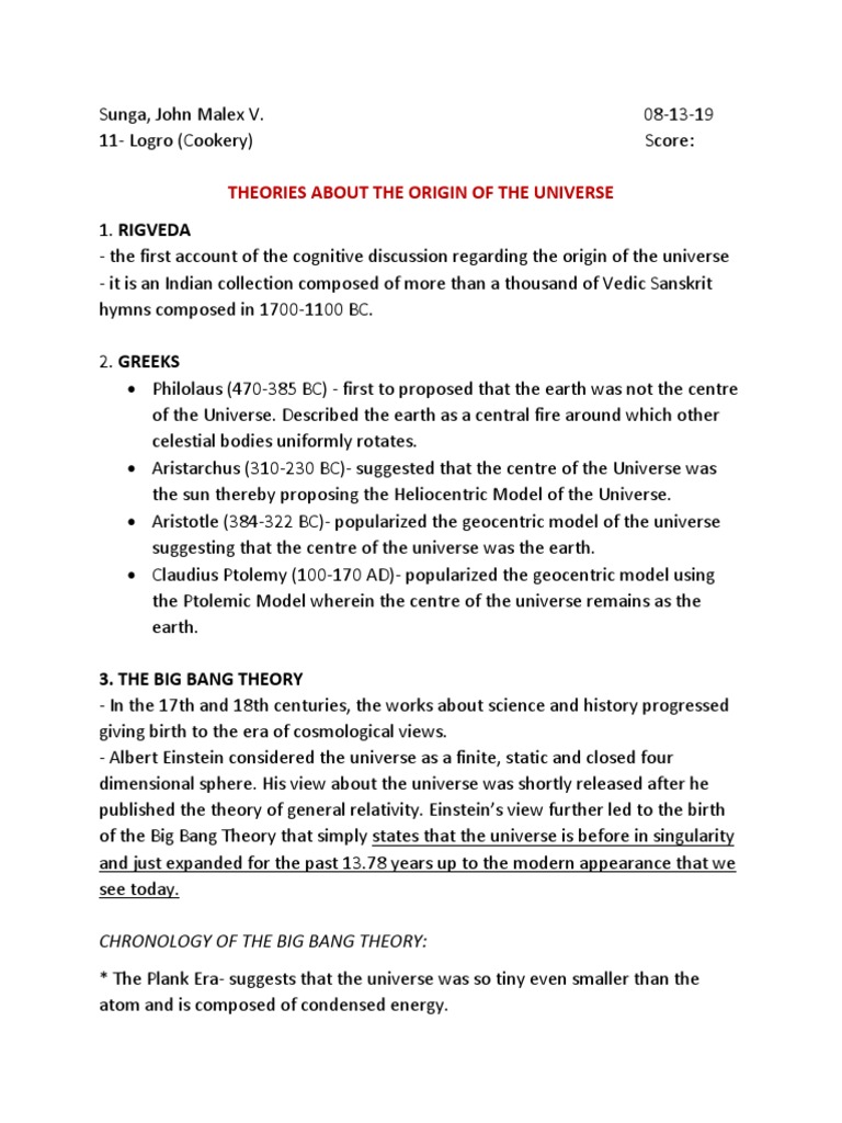 Theories on Universe's Origin Explained | PDF | Universe | Cosmology