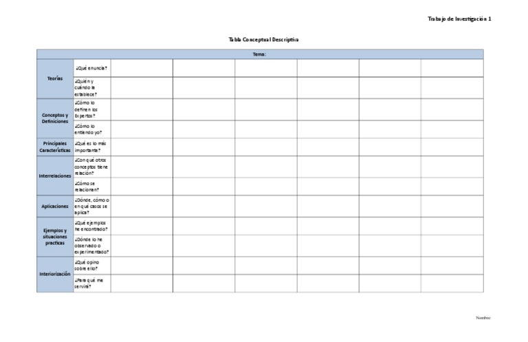 2 Tabla Conceptual Descriptiva | PDF