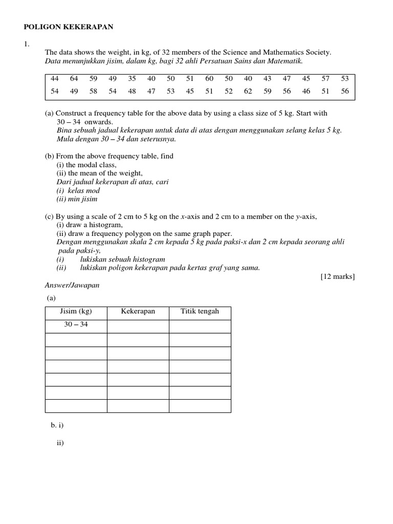 Latihan Poligon Kekerapan | PDF | Metode & Bahan Ajar