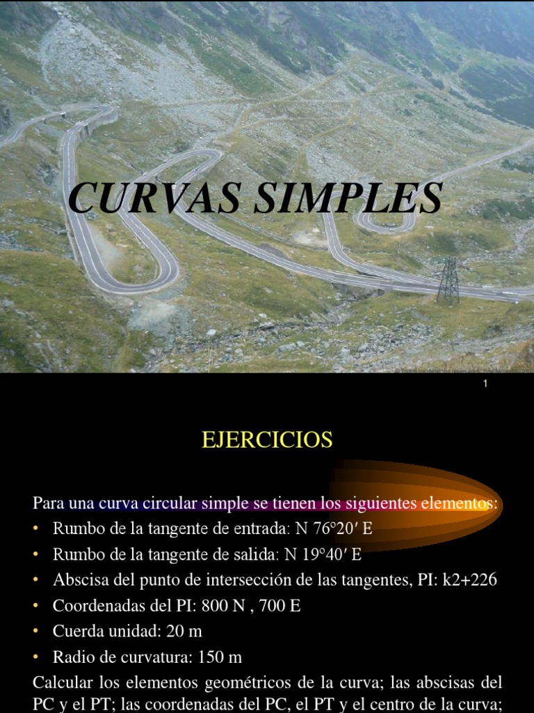 Caminos I Ejercicios de Curvas Simples | PDF | Curva | Sistema de ...