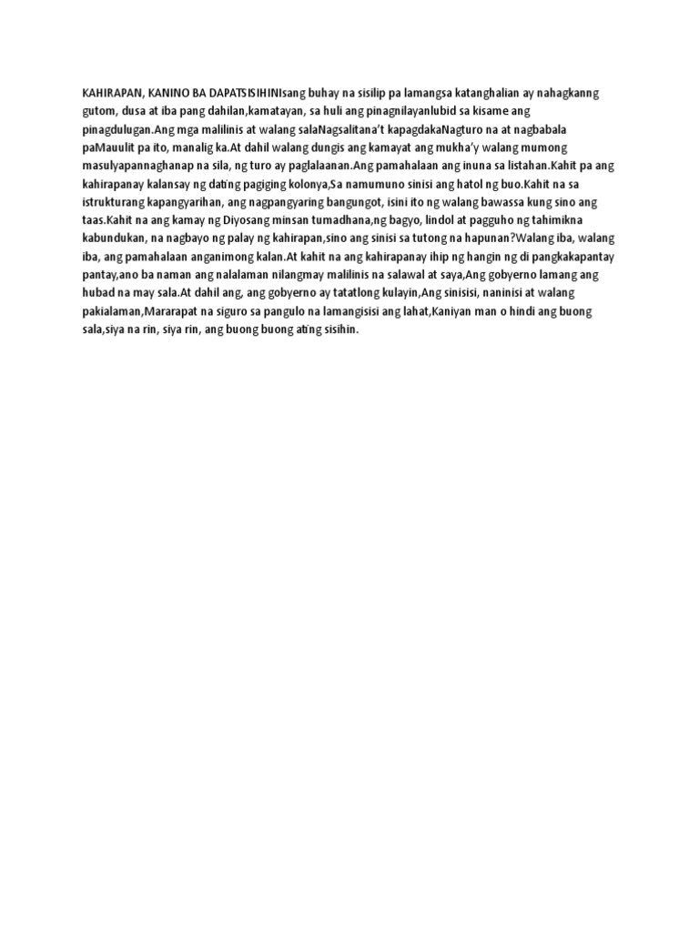 Tula Kahirapan | PDF