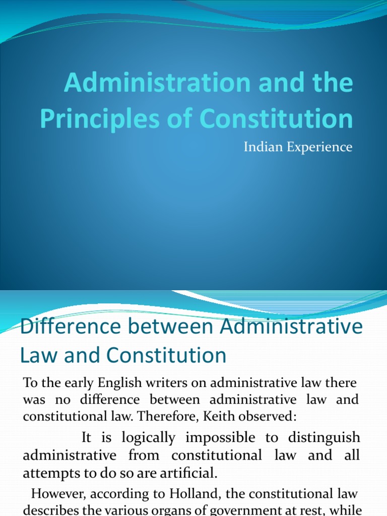 Administration & Principles of Constitution | PDF | Constitution ...