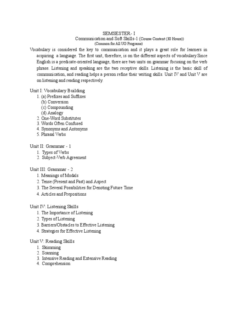 Css Syllabus | PDF | English Language | Verb