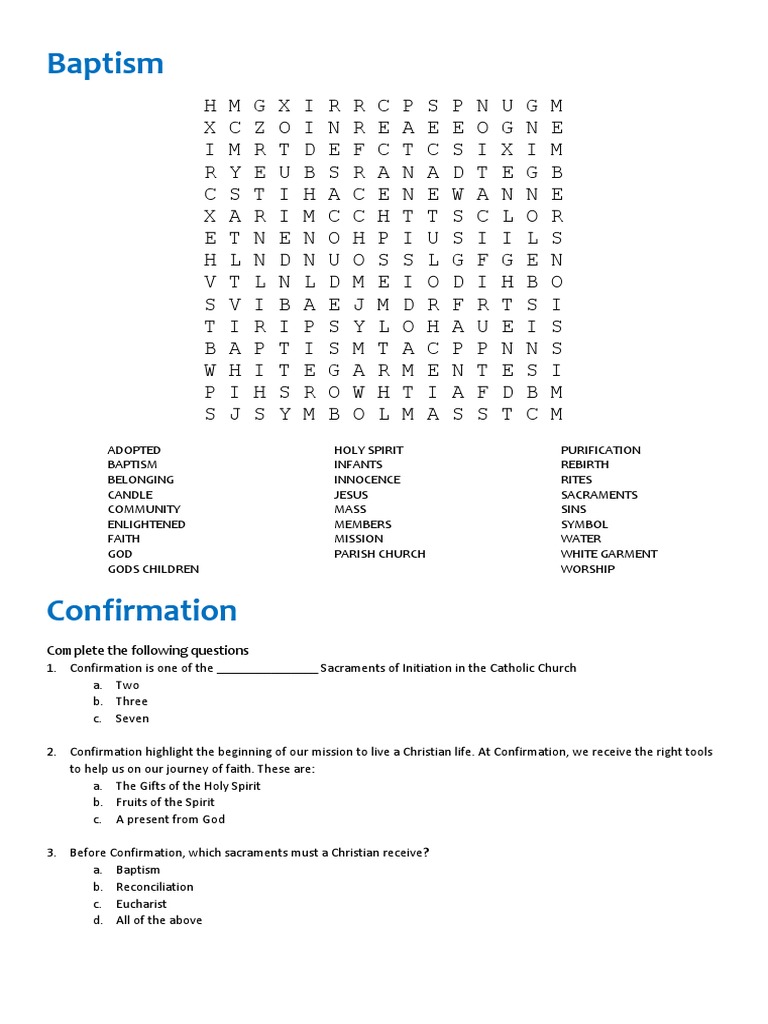 Exam Checking For Understanding Emmaus Y7 t3 | PDF | Confirmation ...