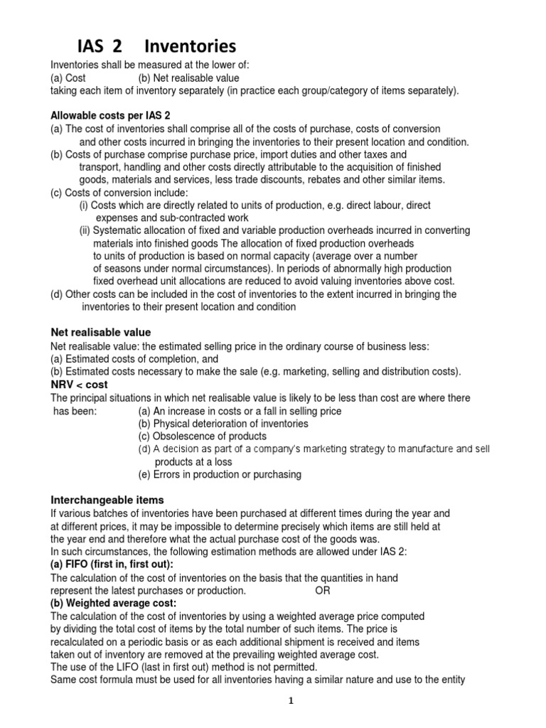 Ias 2 | PDF | Inventory | Cost