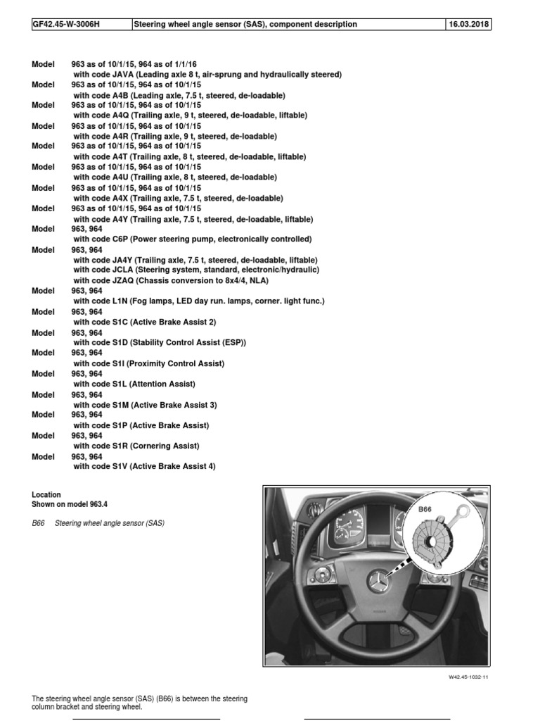 Steering Wheel Angle Sensor (SAS), Component Description | PDF ...