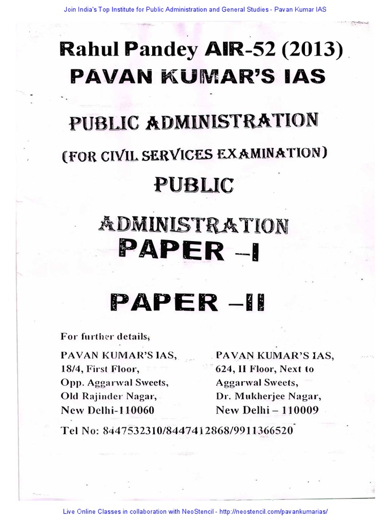 Upsc Notes | PDF | Administrative Law | Government Of India