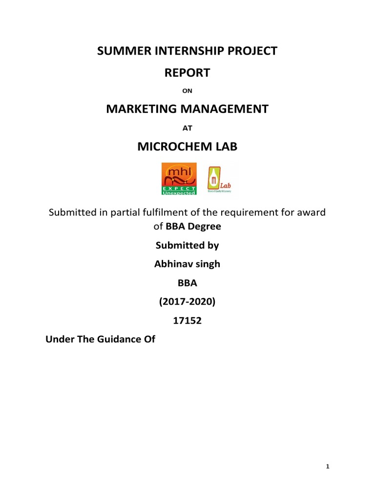 Summer Internship Project Abhi | PDF | Marketing | Inorganic Chemical