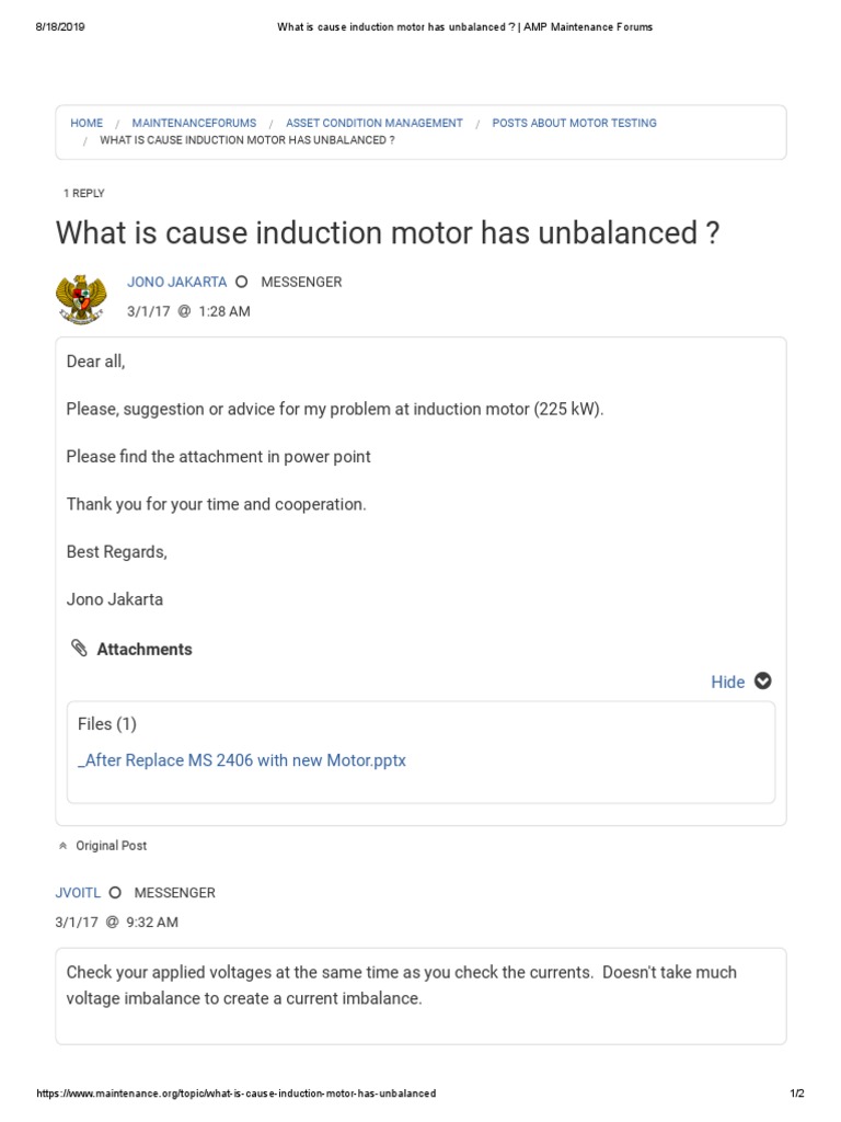 What Is Cause Induction Motor Has Unbalanced | PDF