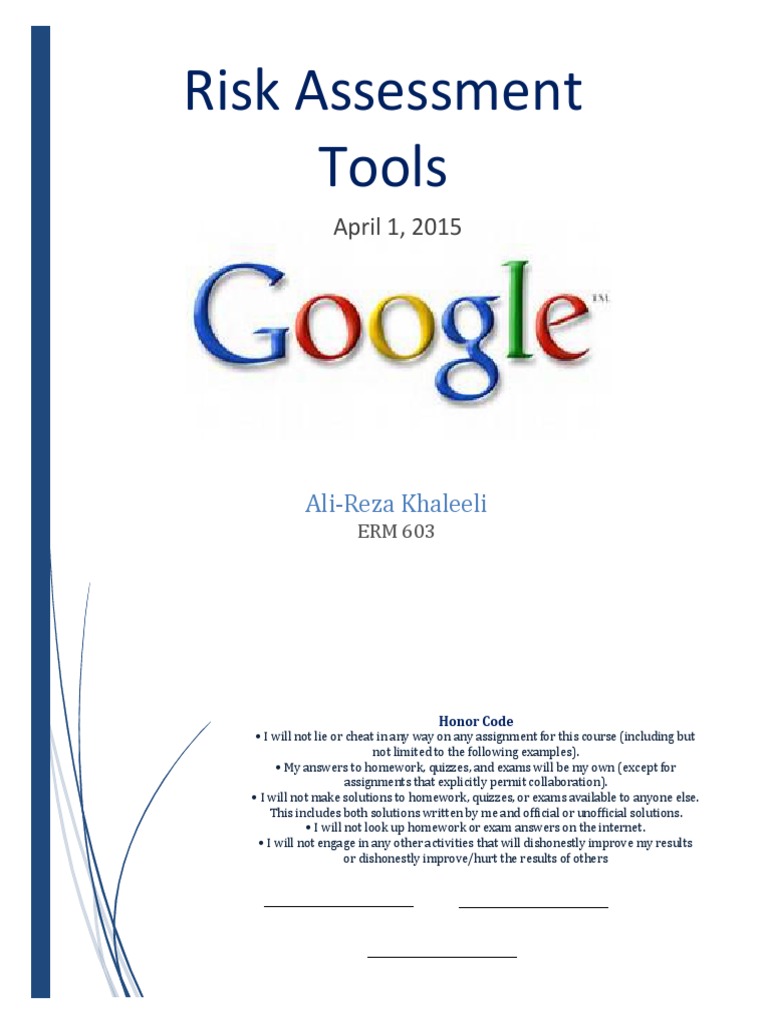 Google - Risk Analysis | PDF | Crisis Management | Risk