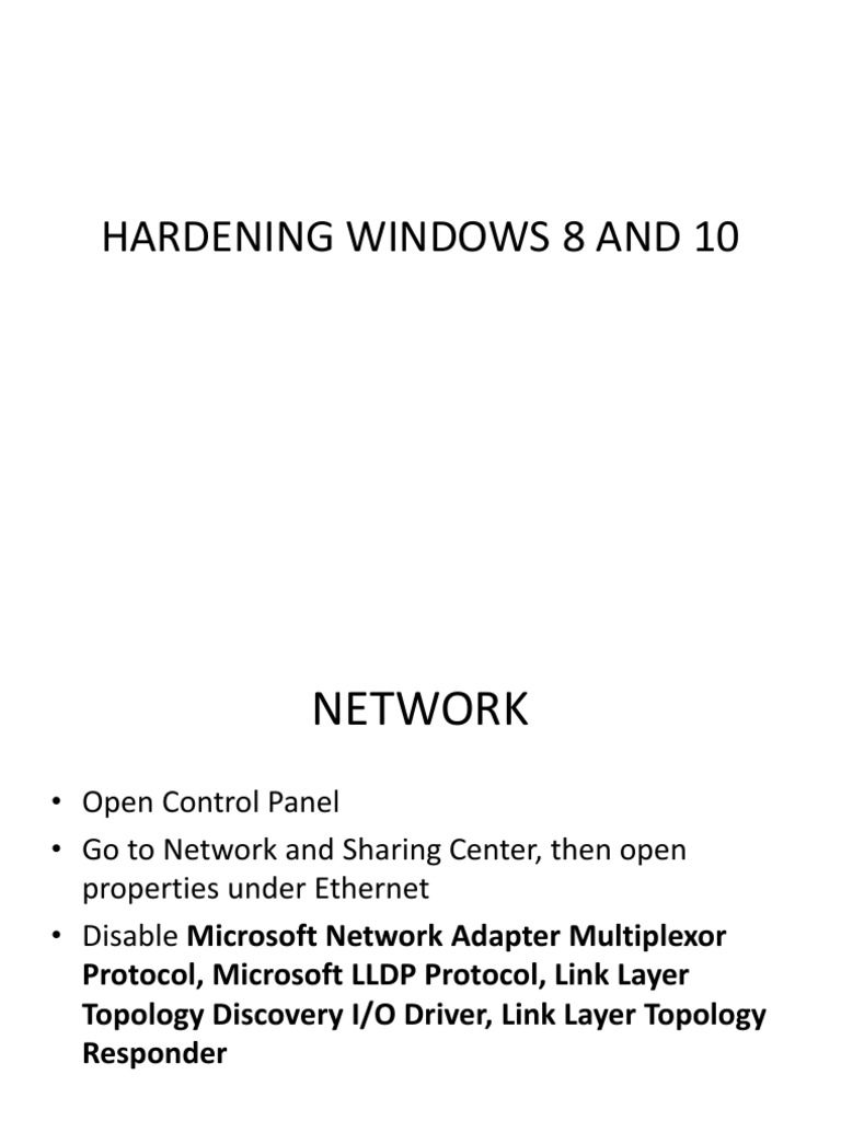 Windows 8/10 Security Hardening Guide | PDF | Hyper V | Computer Network