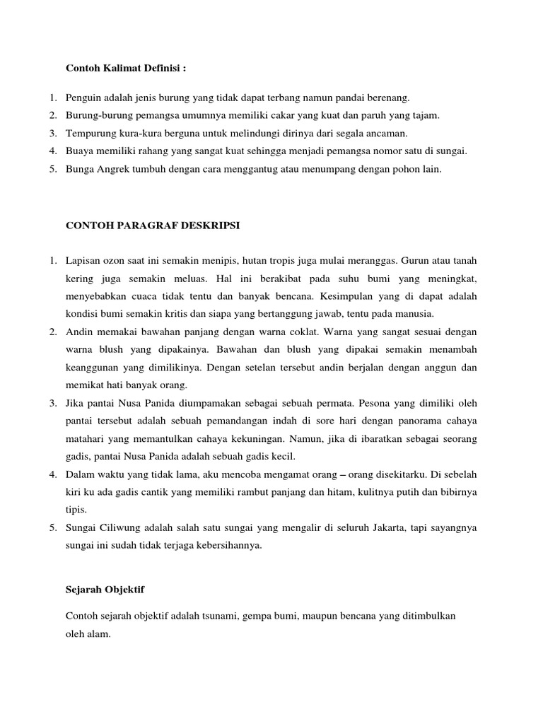 Contoh Kalimat Definisi | PDF