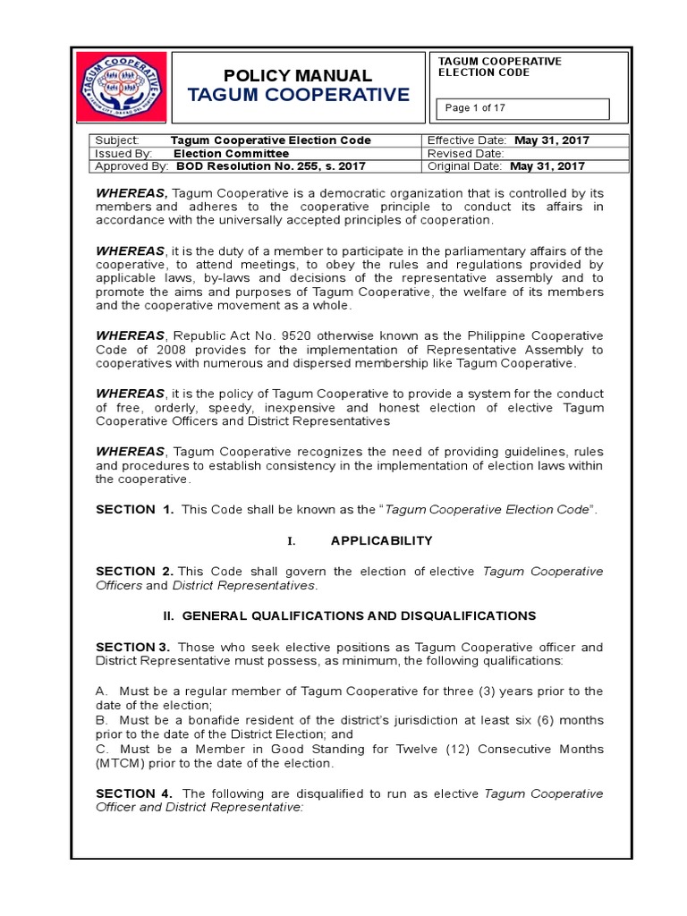 00 - ELECTION CODE - Finalwdtemplate | PDF | United States House Of ...