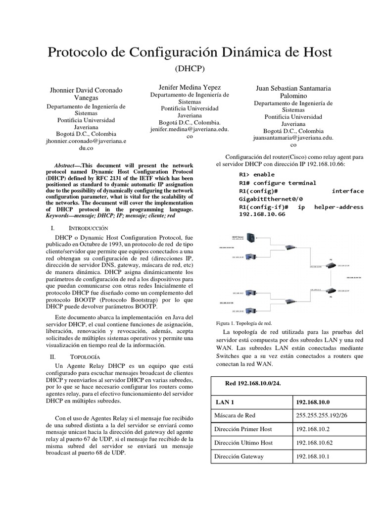 Manual DHCP | PDF | Dirección IP | Redes de computadoras