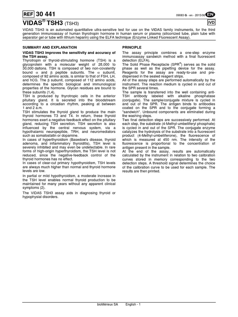 Package Insert - TSH3 | PDF | Thyroid Stimulating Hormone | Hypothyroidism