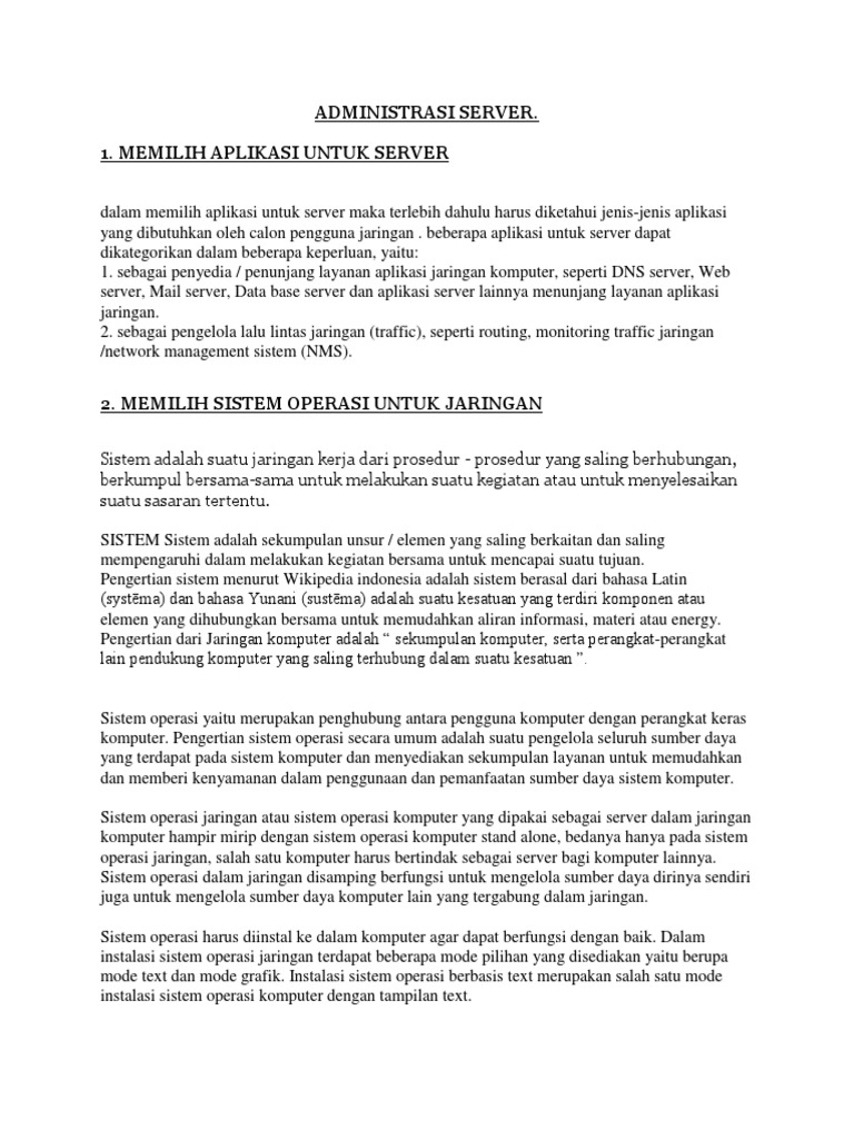 Administrasi Server | PDF | Komputer