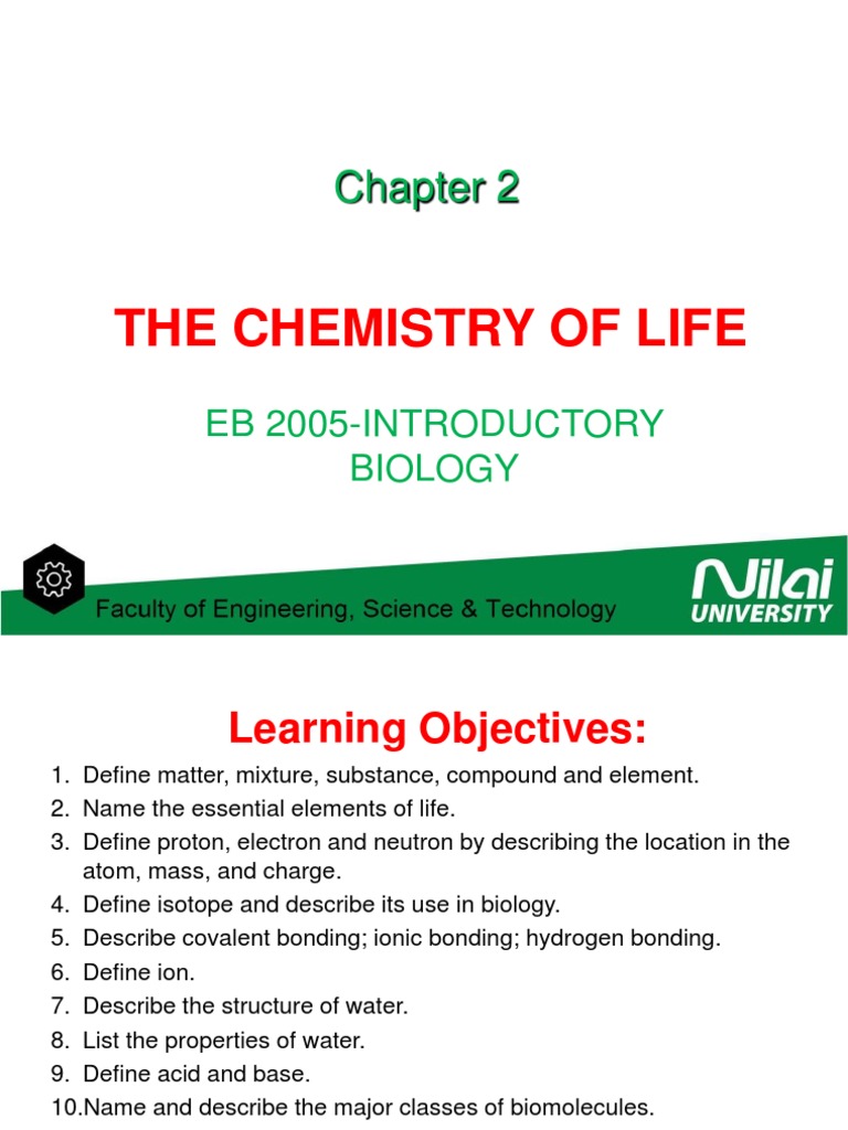 2.1 The Chemistry of Life Edited | PDF | Ionic Bonding | Ion