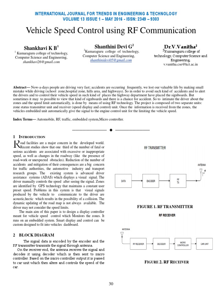 Automatic Speed Control of Vehicles | PDF | Transmitter | Relay