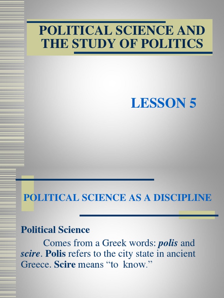 An Overview of Political Science: Its Disciplines, Concepts, Theories ...