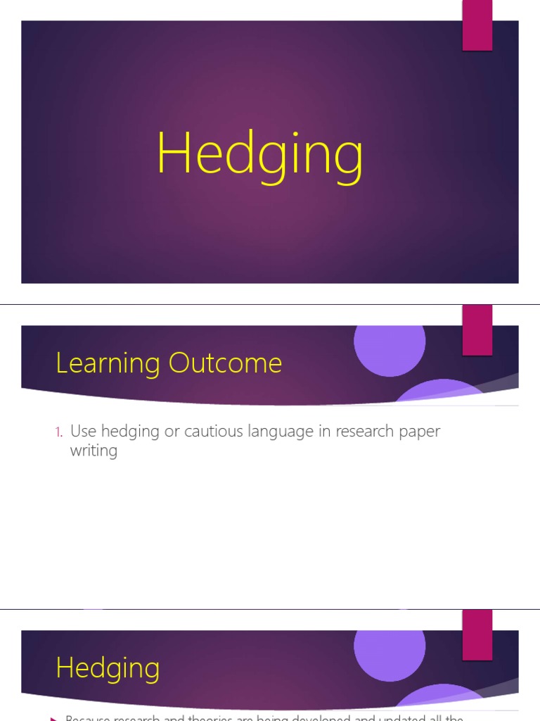 Hedging or Caution | PDF | English Language | Verb