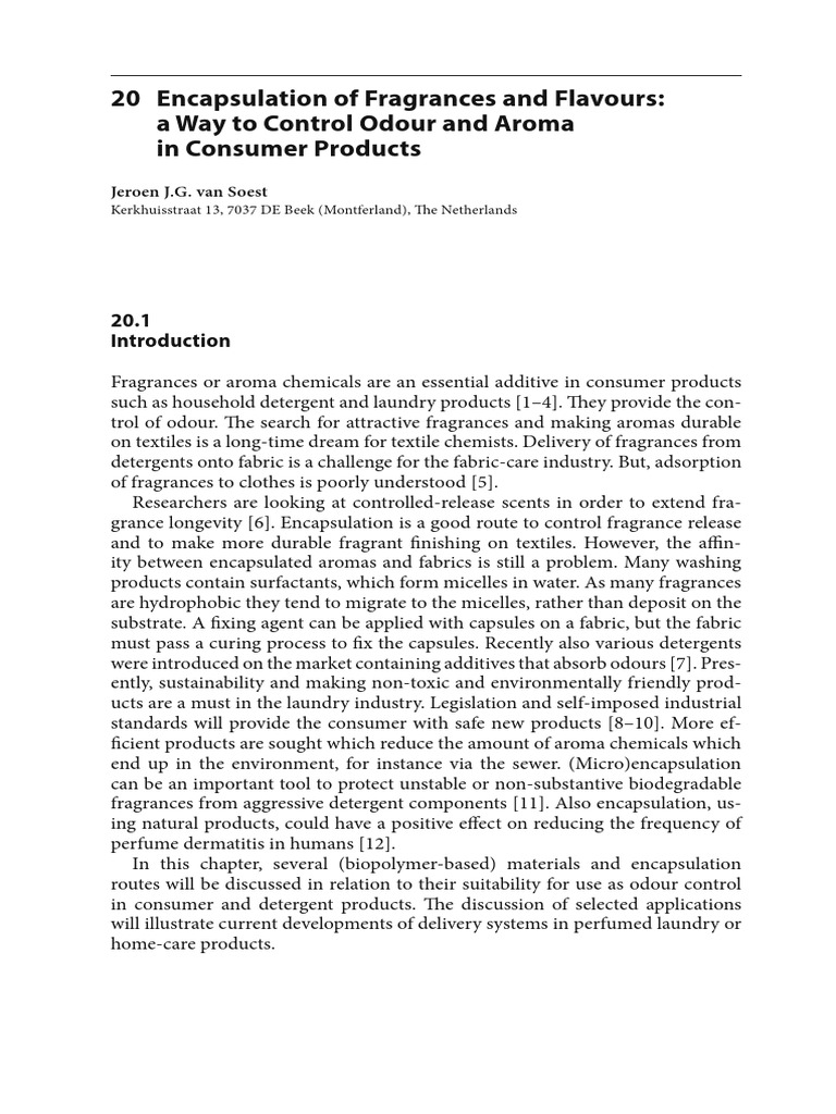 20 Encapsulation of Fragrances and Flavours: A Way To Control Odour and ...