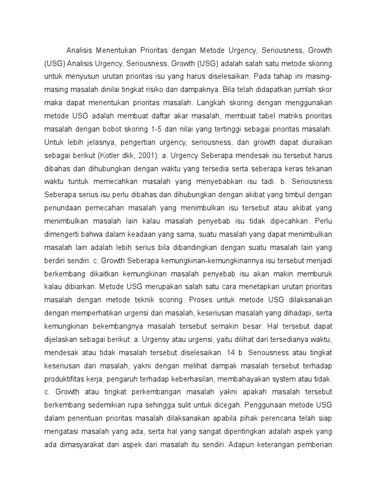 Metode Usg | PDF | Pengembangan Diri