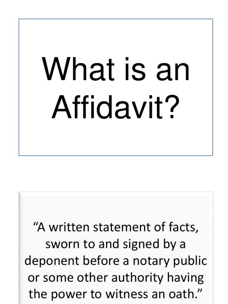 What Is An Affidavit | PDF | Affidavit | Civil Law (Common Law)