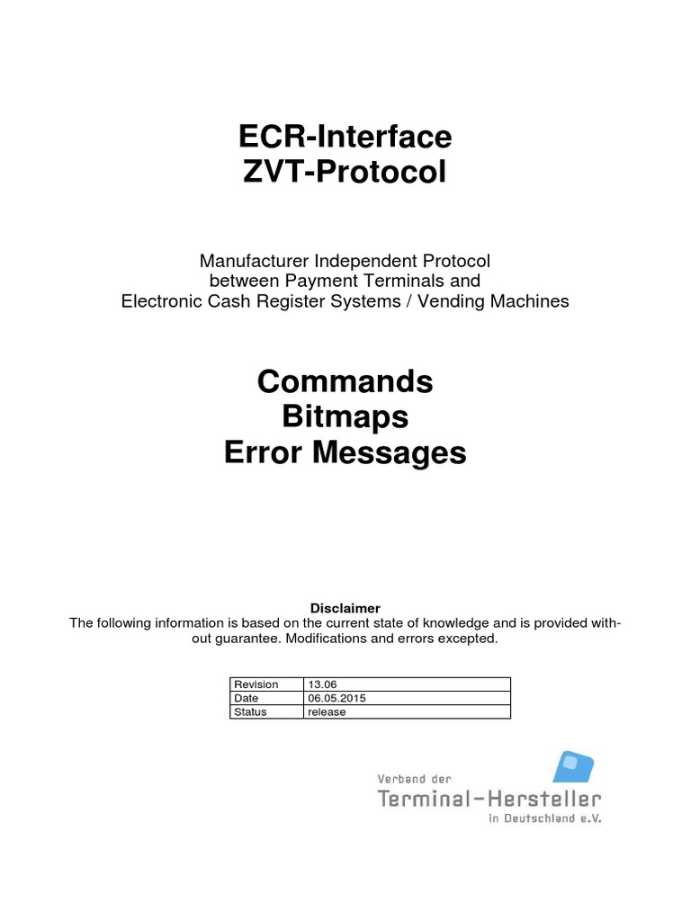 ZVT ECR Interface Specification | PDF | Computer Data | Computing