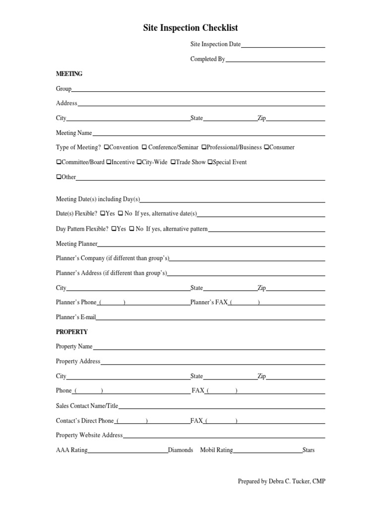 Hotel Site Inspection Checklist | PDF | Business