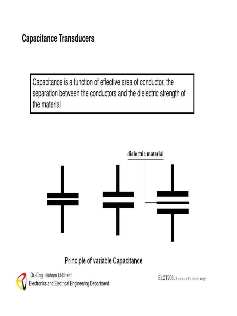 Lecture - 6 - Capacitance Transducer | PDF | Capacitance | Capacitor
