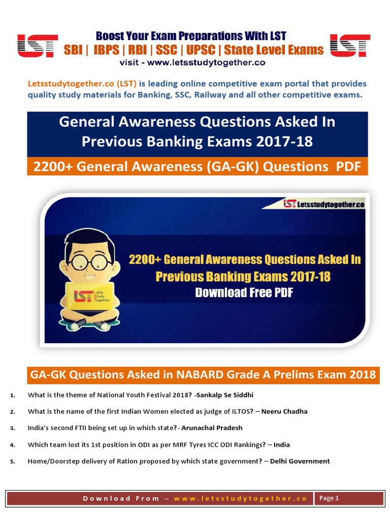 General Awareness | PDF | Multilateral Investment Guarantee Agency ...