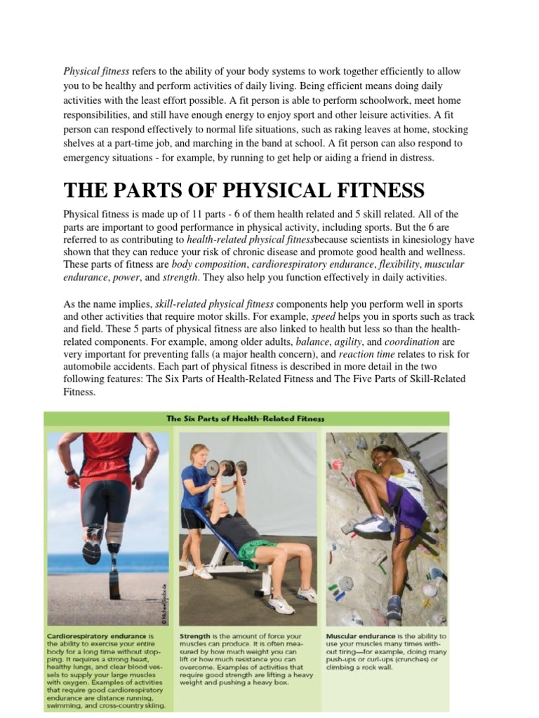 The Parts of Physical Fitness | PDF | Physical Fitness | Strength Training