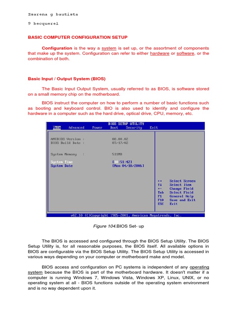 Basic Computer Configuration Setup Configuration Is The Way A System Is ...
