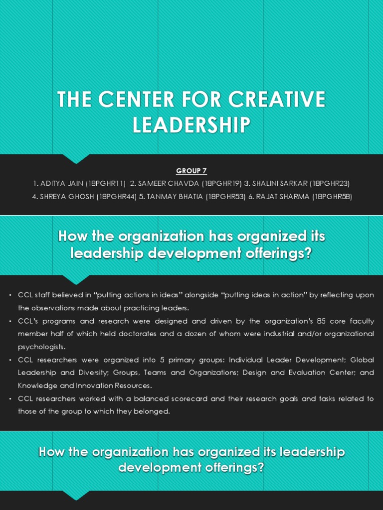 The Center For Creative Leadership | PDF | Leadership | Design