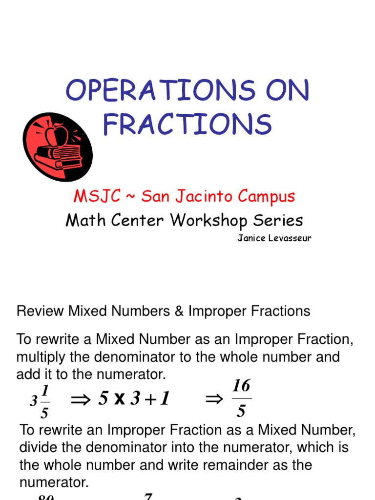 7 Ops On Fractions | PDF | Fraction (Mathematics) | Division (Mathematics)