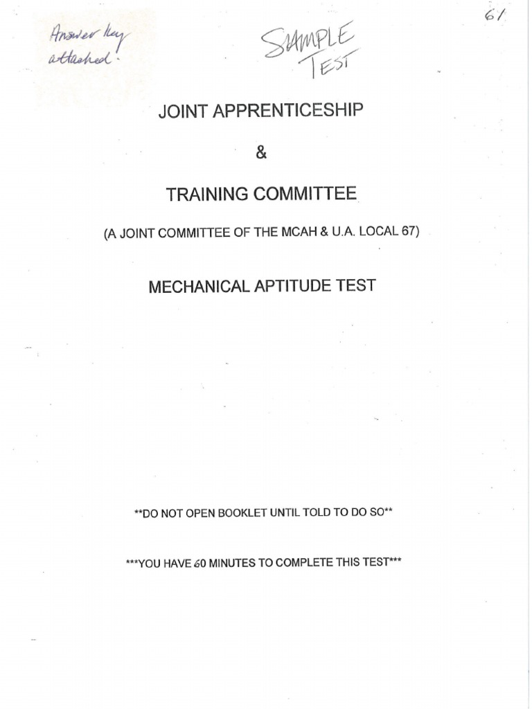 Mechanical Aptitude Test PDF | PDF