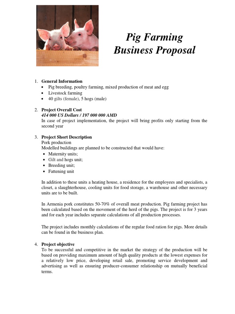 Pig Farming Business Proposal PDF | PDF