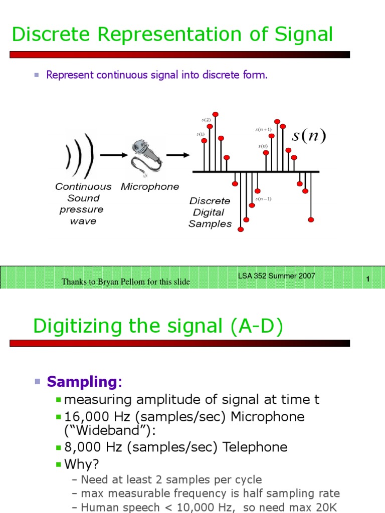 Discrete Representation of Signal | PDF | Spectral Density | Discrete Fourier Transform
