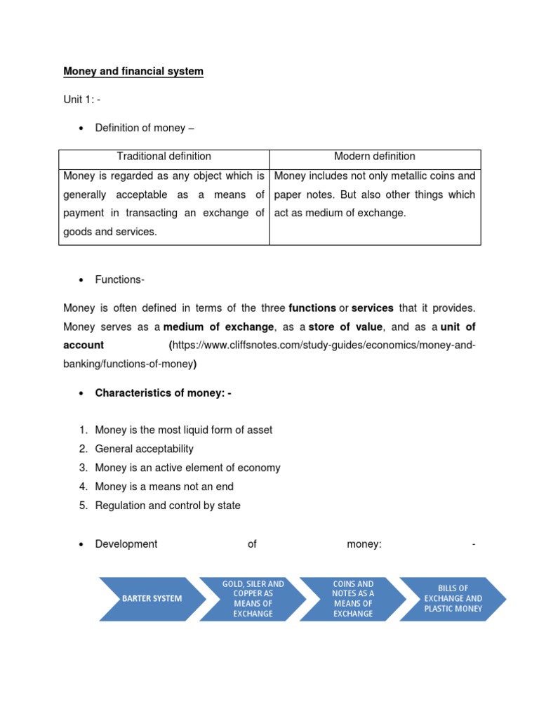 Money and Financial System Notes | PDF | Money Supply | Reserve Bank Of ...