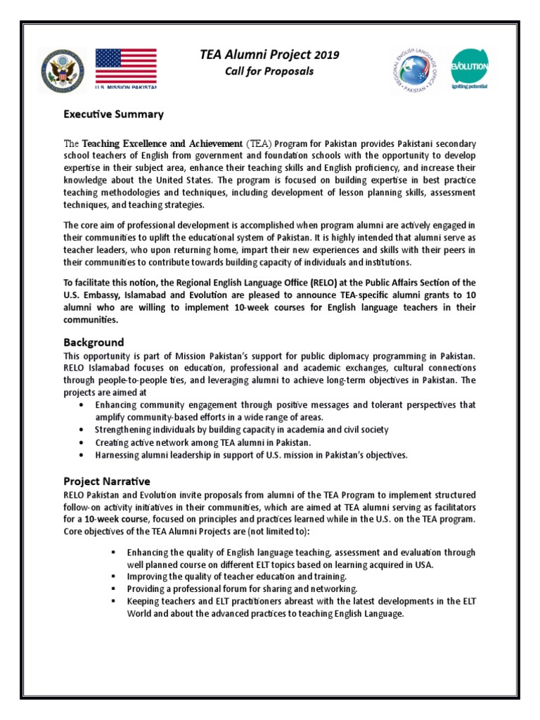 TEA Alumni Project Template | PDF | Teachers | Language Education