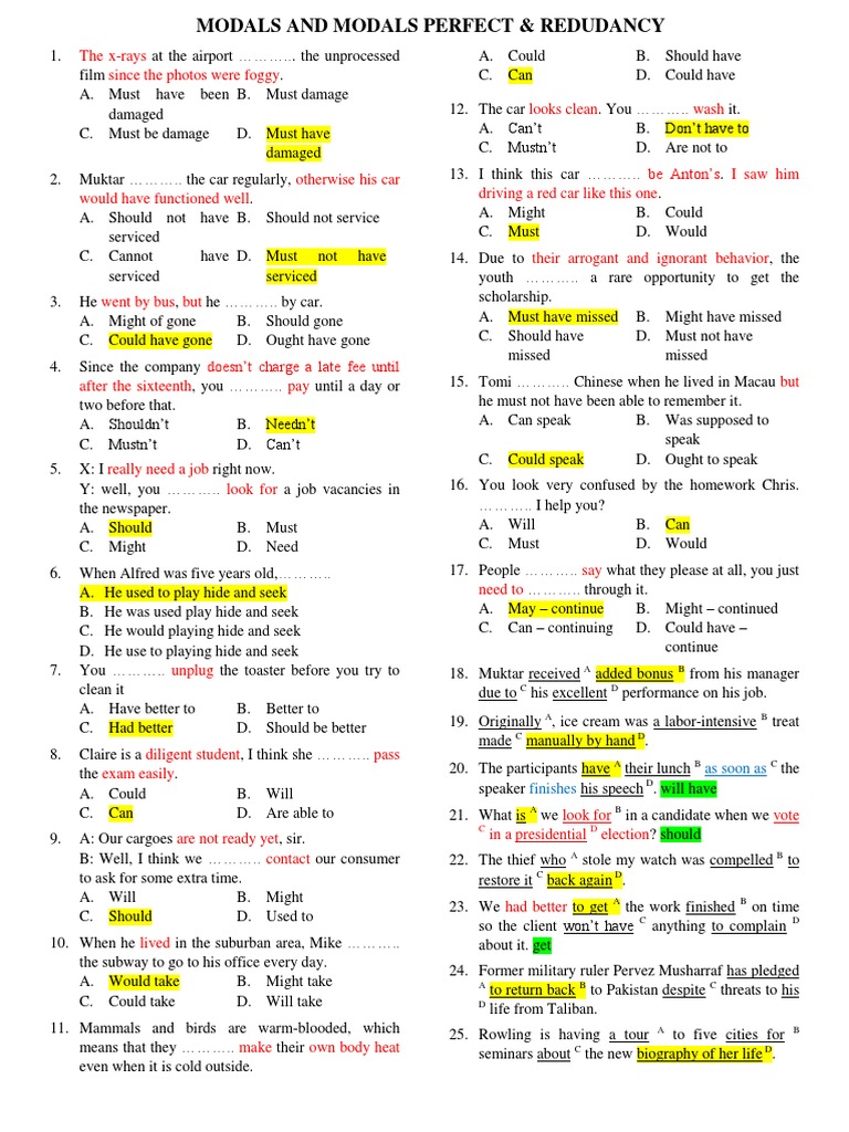 KJ Modals Modals Perfect Redudancy | PDF